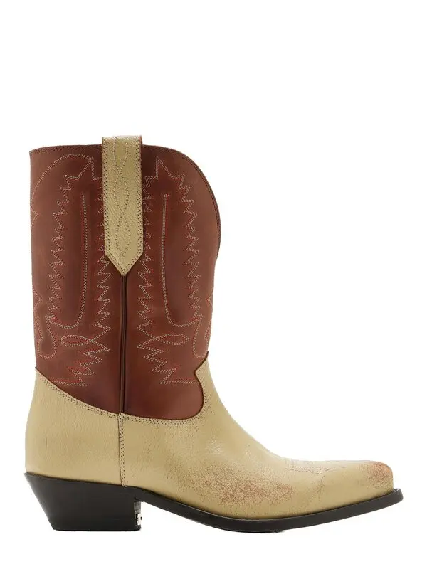 GOLDEN GOOSE Wish Star Low Leather Boots - Brown