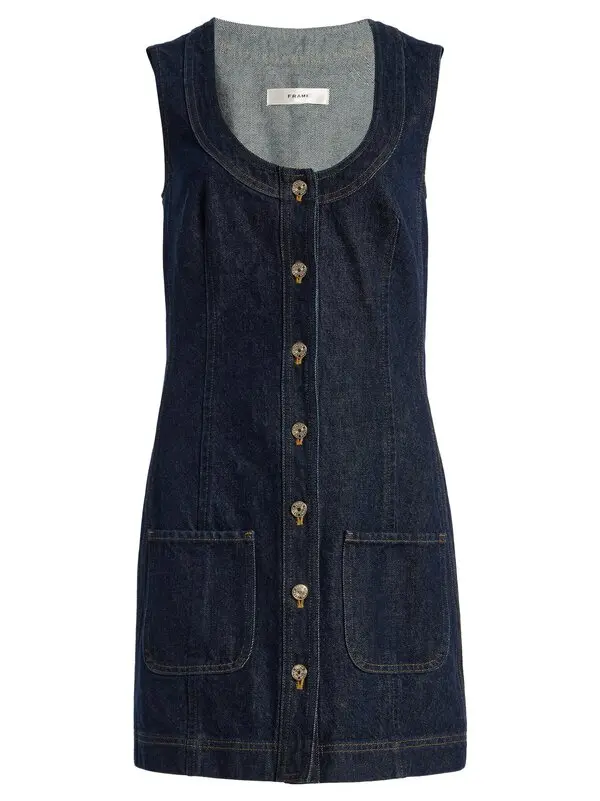 FRAME The Patch Pocket Denim Dress - Dark Wash