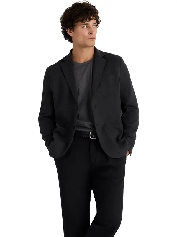 Quince Unstructured Knit Blazer - Heather Charcoal
