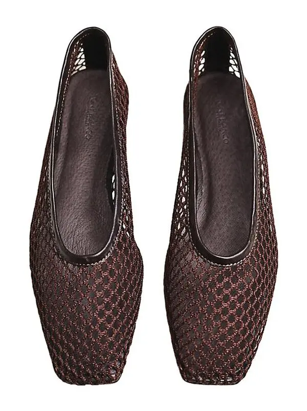 TONY BIANCO Buzz Mesh Ballet Flats - Chocolate