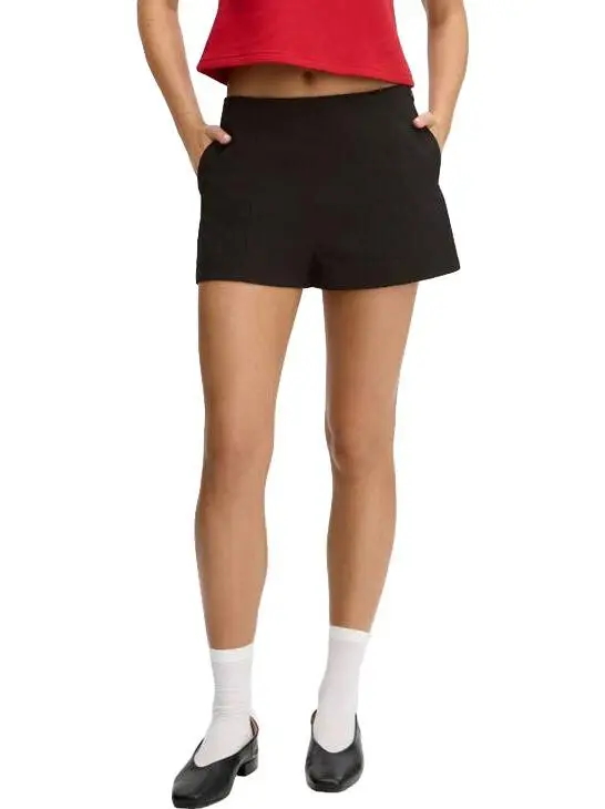 Sam Edelman Front Seam Tailored Shorts - True Black