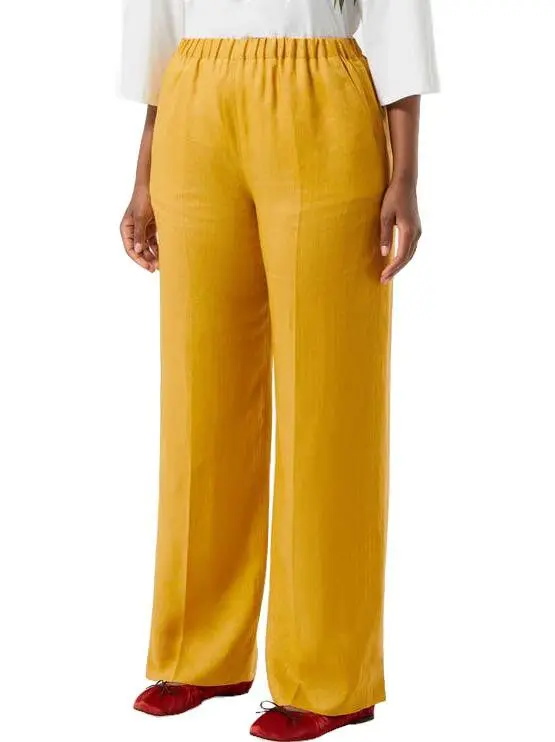 Marina Rinaldi Rocco Straight-leg Linen Pants - Honey