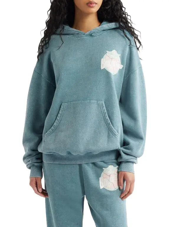 BOYS LIE Graphic Print Relaxed-fit Hoodie - Blue