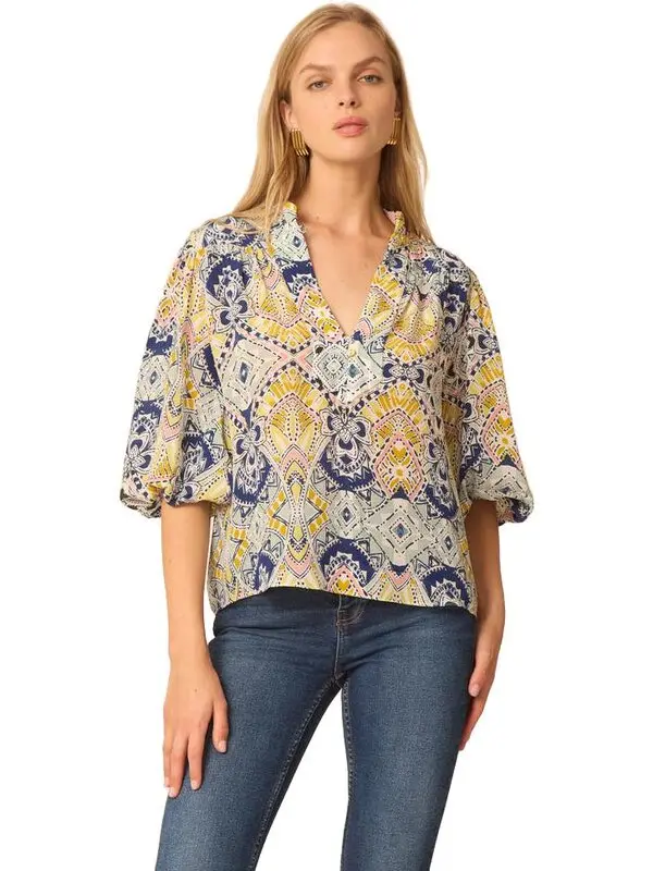 GILNER FARRAR Bethany Blouse - Aztec Print