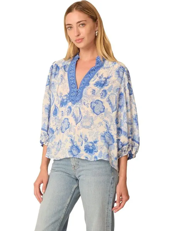 GILNER FARRAR Bethany Blouse - Lisbon Print