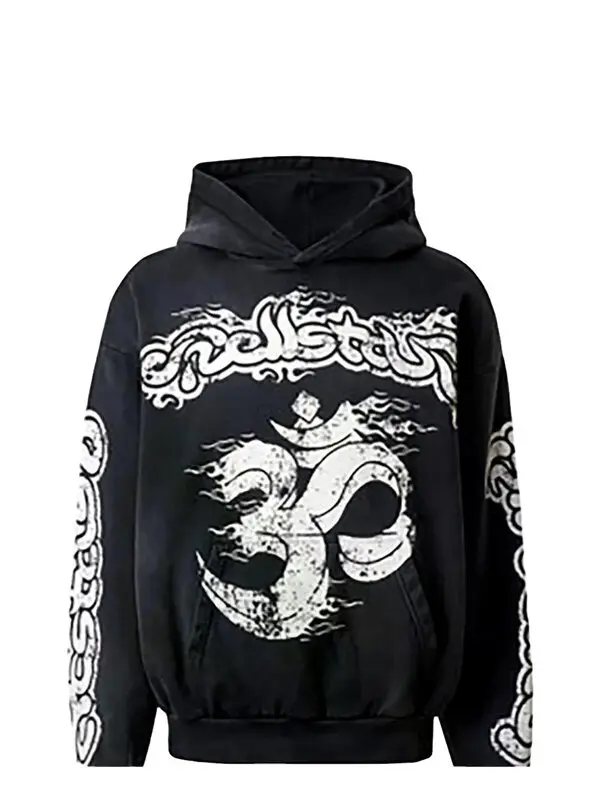 HELLSTAR Graphic Print Hoodie - Black