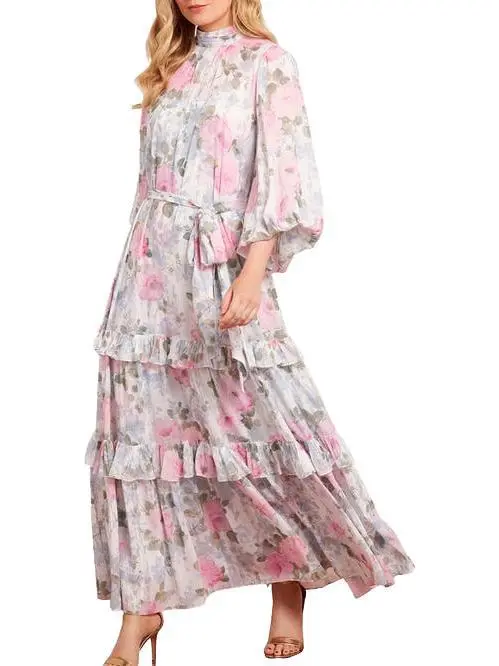 NEEDLE & THREAD Camille’s Garden Louisa Ankle Gown - Moonshine