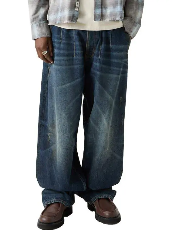 GUESS ORIGINALS Distressed Wide Leg Jeans - Light