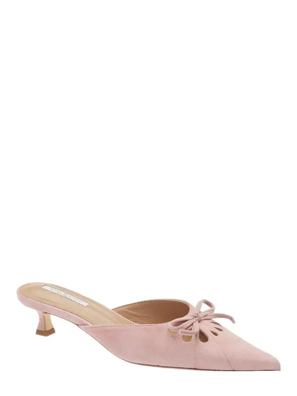 TONY BIANCO Cammie Pointed Toe Kitten Heel Mule - Blossom Suede
