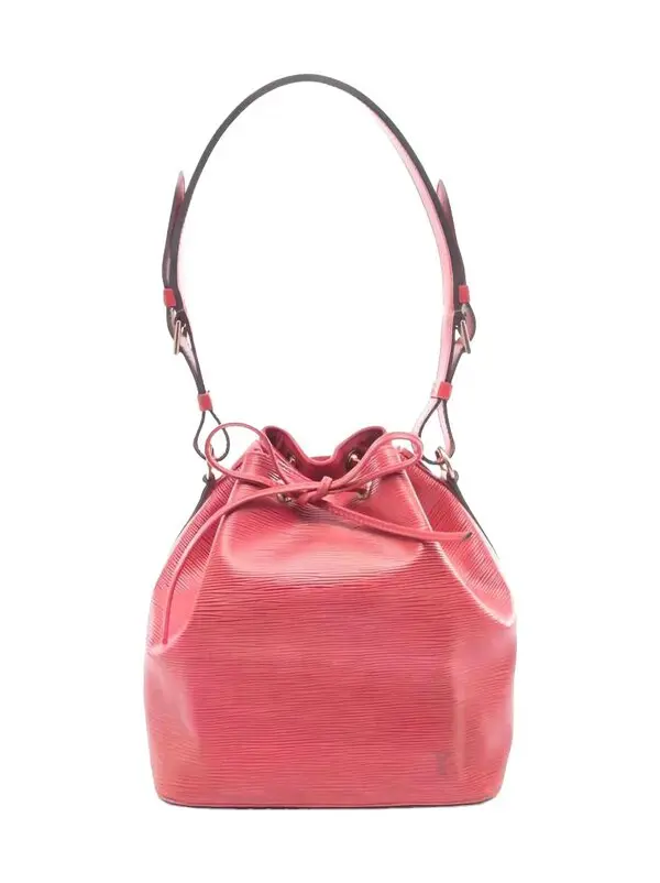 LOUIS VUITTON 1994 Petit Noé Leather Bucket Bag - Red