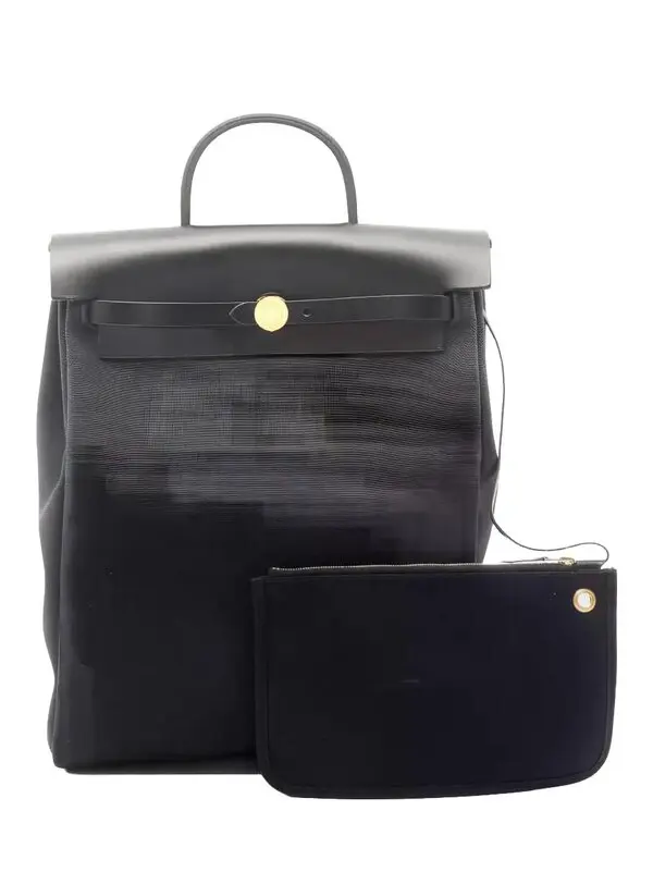 Hermès 2021 Canvas Top-handle Backpack - Black