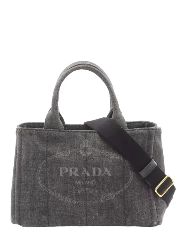 Prada 2010 Adjustable Strap Tote Bag - Grey