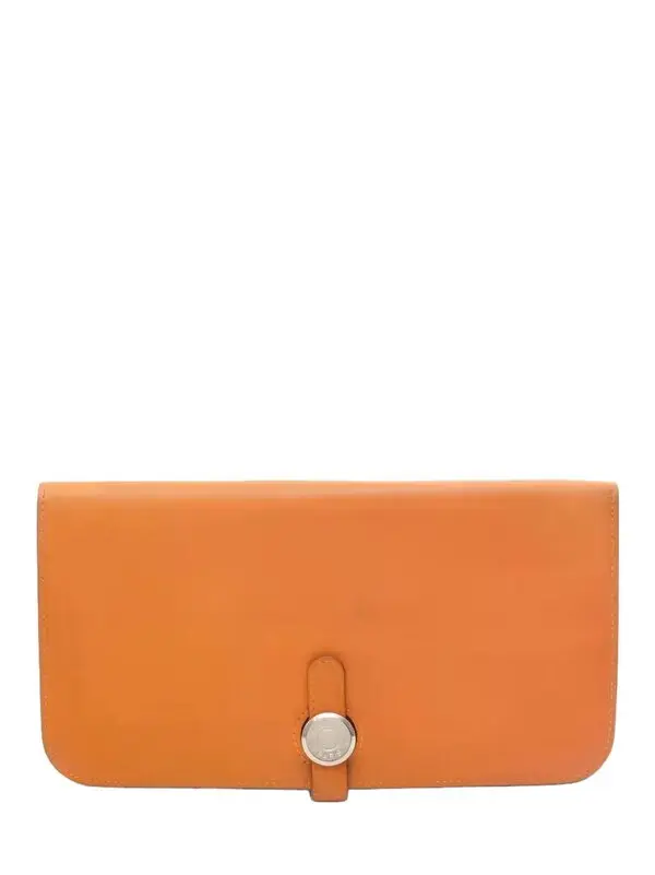 Hermès 2019 Dogon Bi-fold Long Leather Wallet - Orange