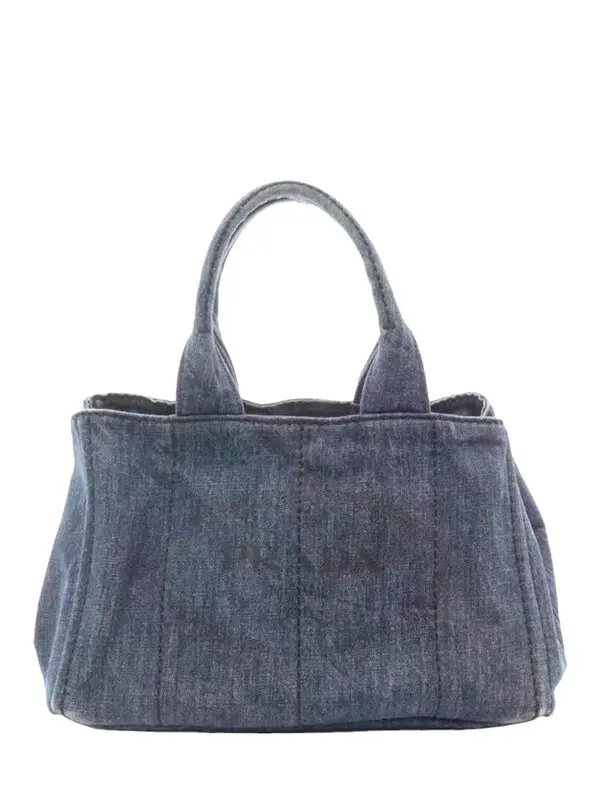 Prada 2000s Canapa Tote Bag - Blue