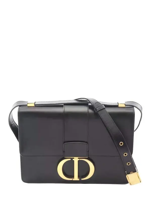 Dior 2010s 30 Montaigne Leather Shoulder Bag - Black
