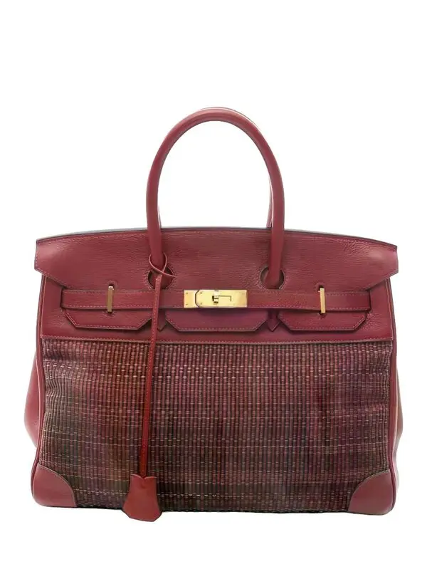 Hermès 2002 Birkin 35 Horsehair Tote Bag - Red