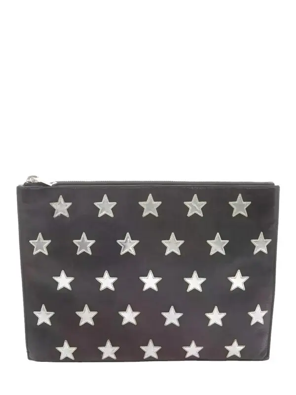 Saint Laurent 2000s Star-motif Clutch Bag - Black