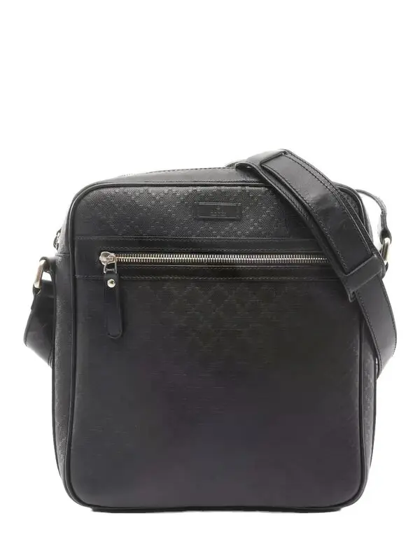 Gucci Diamante Leather Shoulder Bag - Black