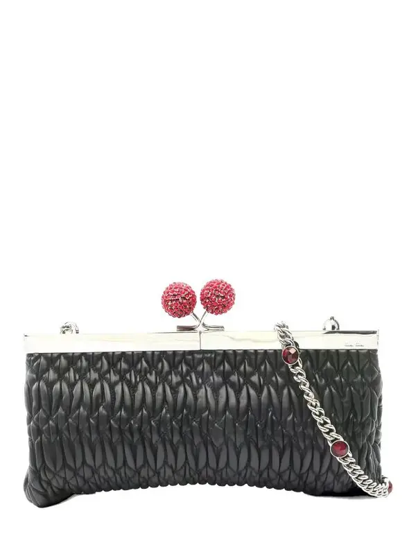 Miu Miu 2010s Matelassé Chain Clutch - Black