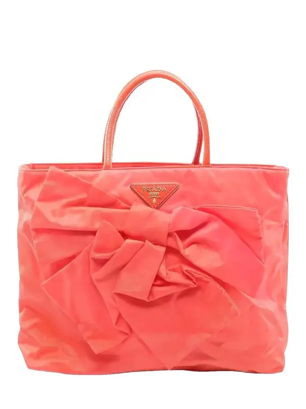 Prada 2000s Bow-detail Tote Bag - Orange