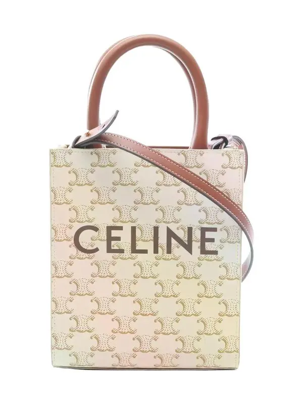 Celine 2010s Mini Vertical Triomphe Tote - Neutrals