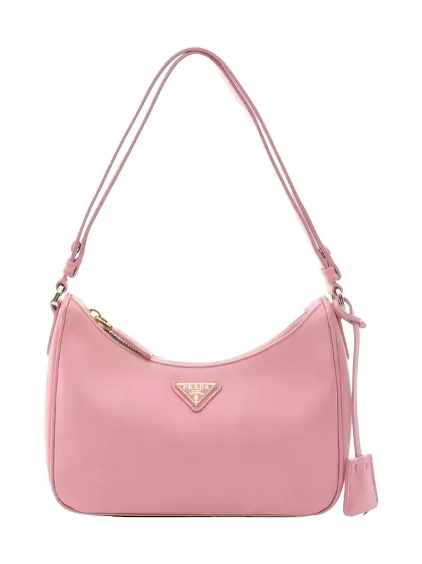 Prada 2010s Triangle-logo Shoulder Bag - Pink