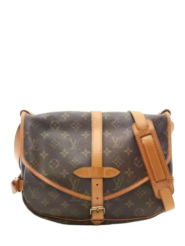 LOUIS VUITTON 1995 30 Saumur Monogram Shoulder Bag - Brown