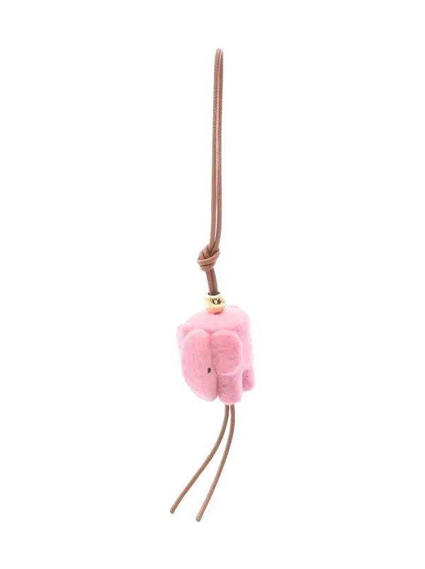 Loewe Elephant Bag Charm - Pink