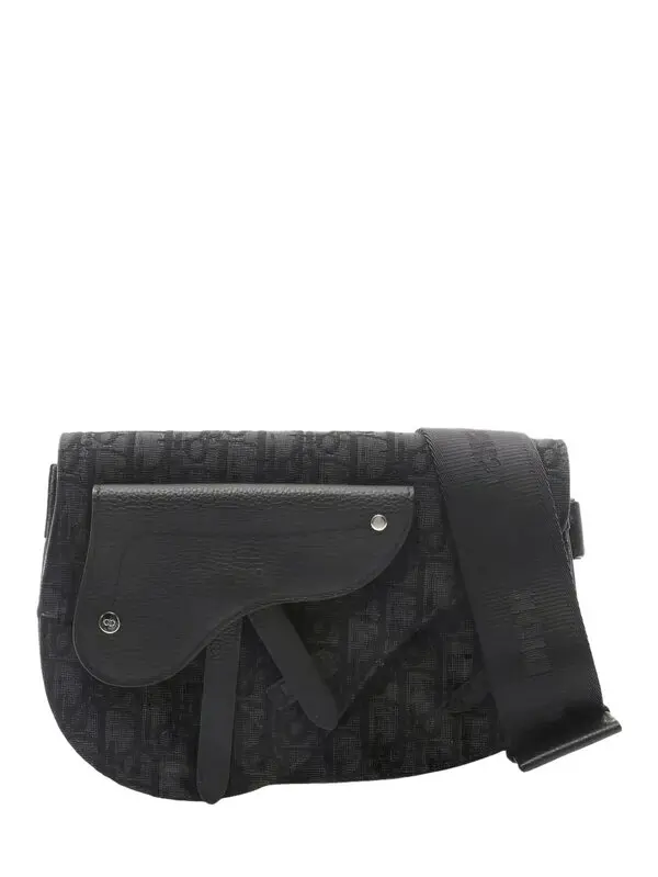 Dior 2010s Saddle Leather Shoulder Bag - Black