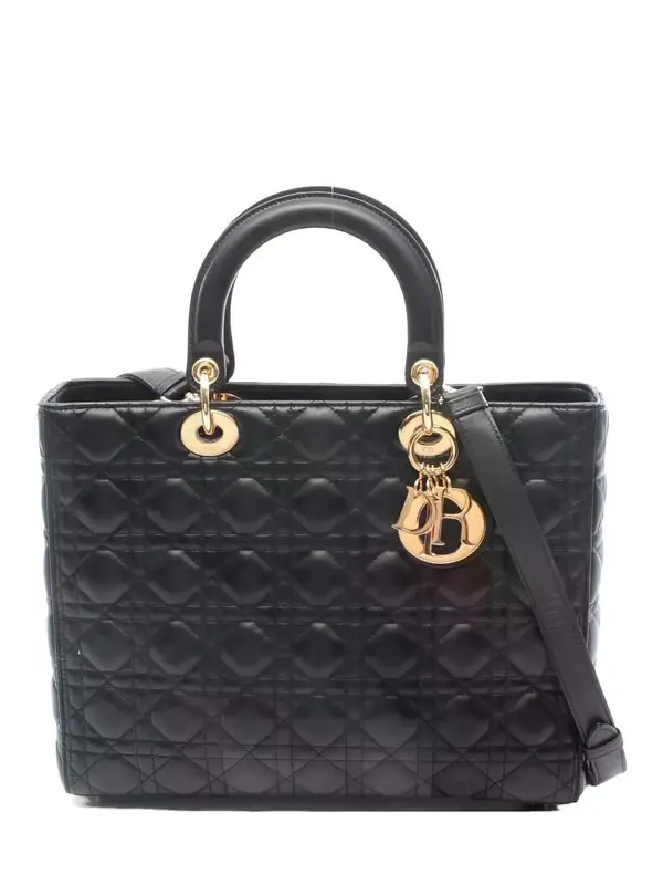 Dior 2010s Canage Leather Handbag - Black