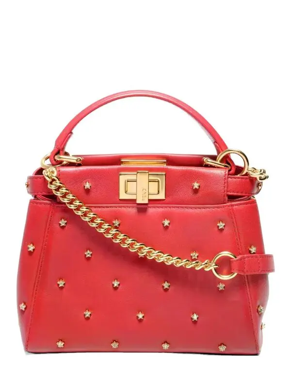 Fendi Xs Peekaboo Tote Bag - Red