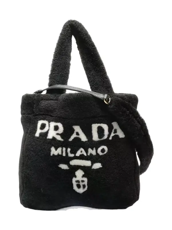 Prada Shearling Handbag - Black