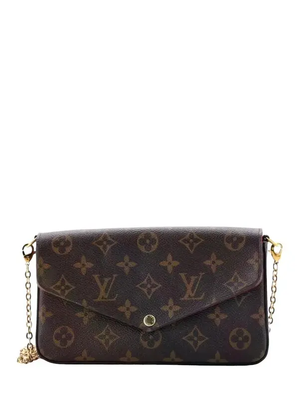 LOUIS VUITTON Felicie Pochette Monogram Canvas Crossbody Bag - Brown