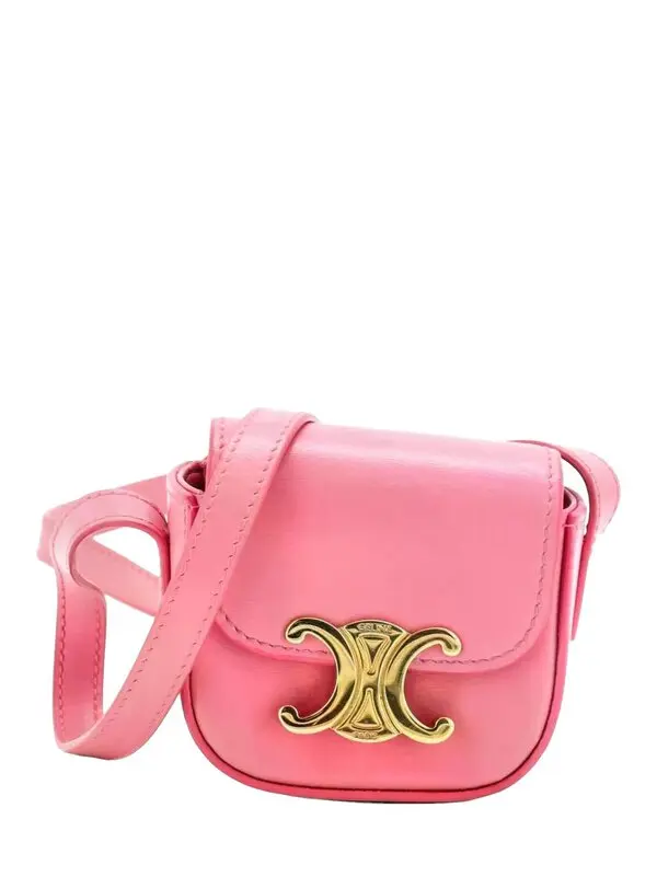 Celine Claude Leather Mini Shoulder Bag - Pink