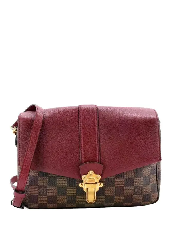 LOUIS VUITTON Clapton Handbag Damier And Leather Pm - Brown