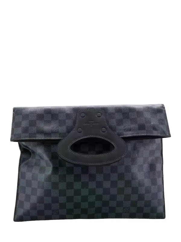 LOUIS VUITTON Fold Over Portfolio Handbag Damier Cobalt Clutch - Blue