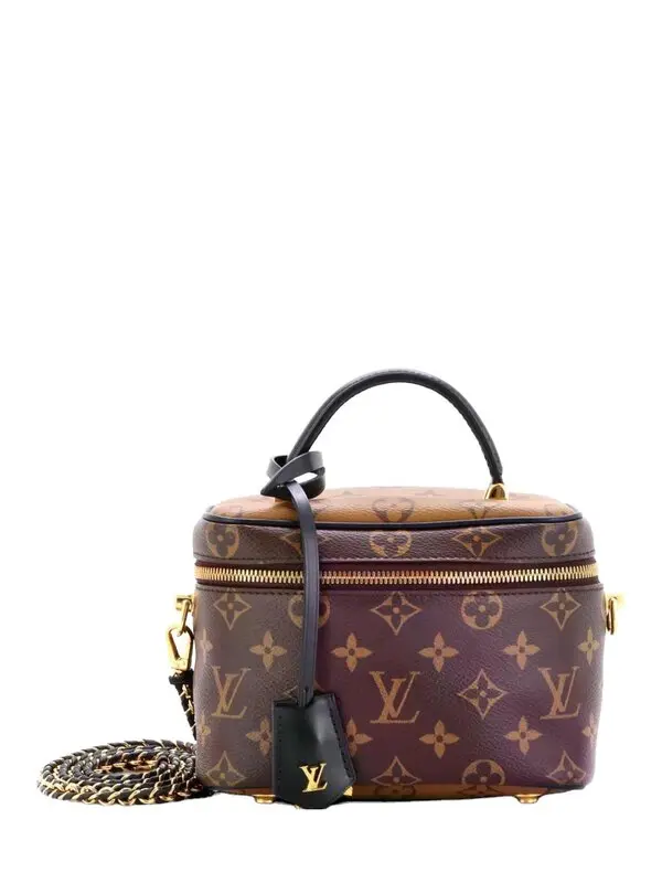 LOUIS VUITTON Vanity Handbag Reverse Monogram Canvas Pm Satchel - Brown
