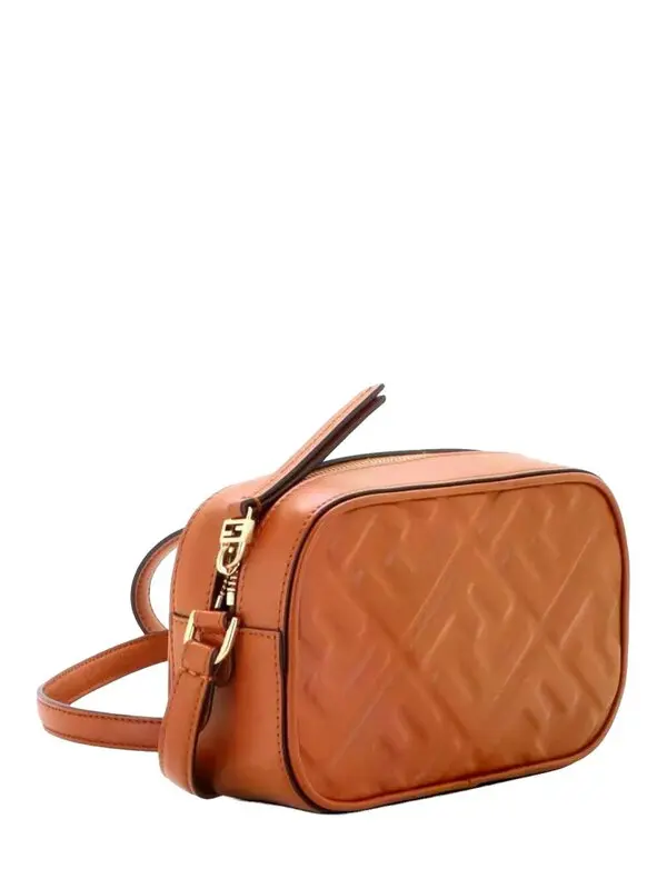 Fendi Camera Case Mini Crossbody Bag Zucca Embossed Leather - Brown