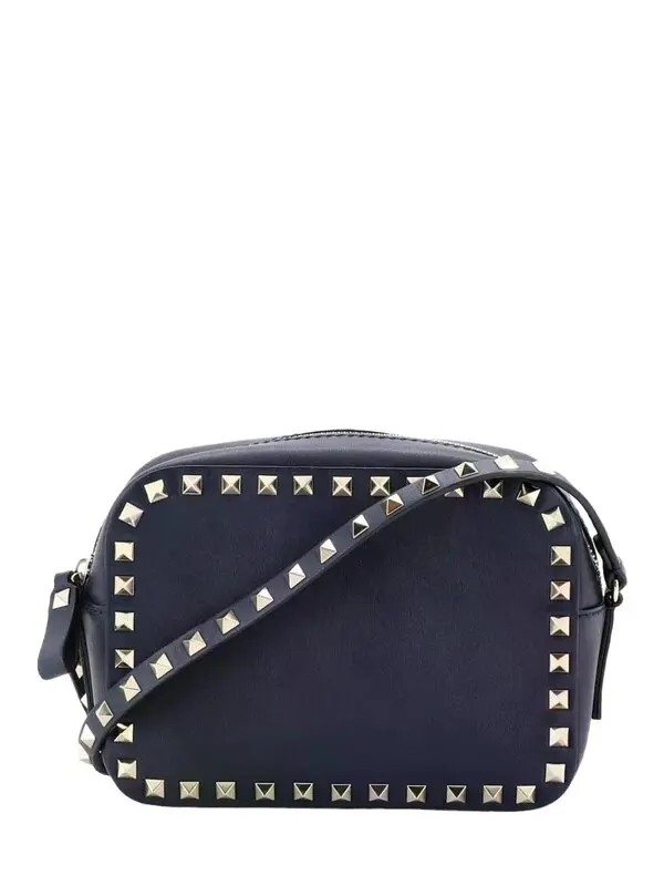 Valentino Garavani Rockstud Camera Leather Crossbody Bag - Blue
