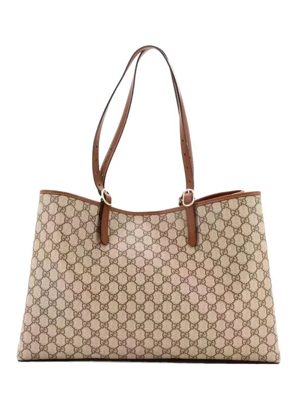 Gucci Emblem Gg Coated Canvas Maxi Tote Bag - Brown