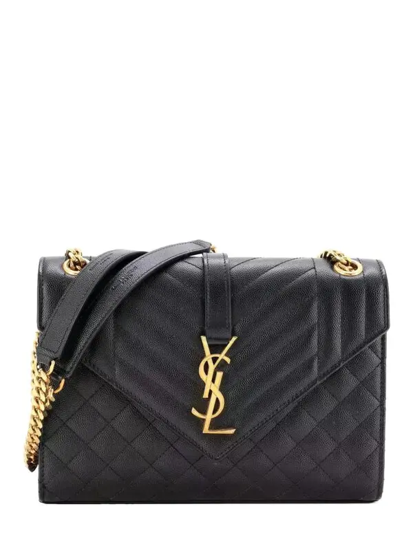 Saint Laurent Classic Monogram Envelope Satchel - Black