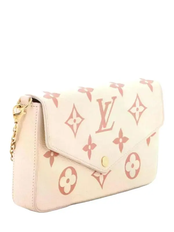 LOUIS VUITTON Felicie Pochette Bicolor Monogram Empreinte Giant Crossbody Bag - Neutrals