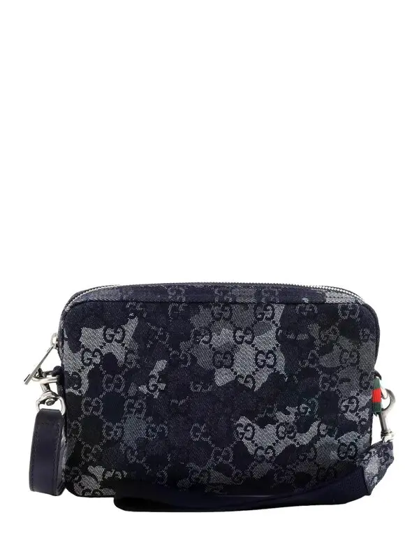 Gucci Convertible Gg Denim Crossbody Bag - Blue