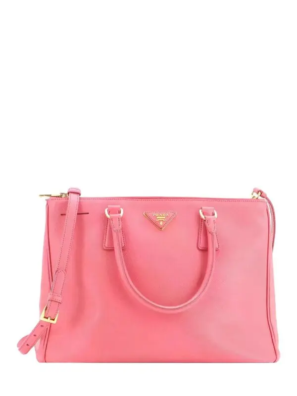 Prada Double Zip Lux Saffiano Leather Medium Tote Bag - Pink