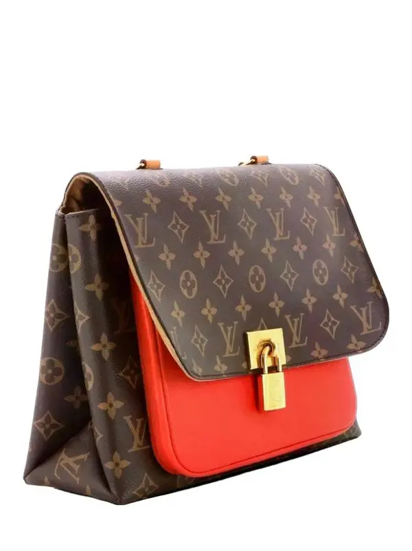 LOUIS VUITTON Marignan Handbag Monogram Canvas With Leather Shoulder Strap - Brown