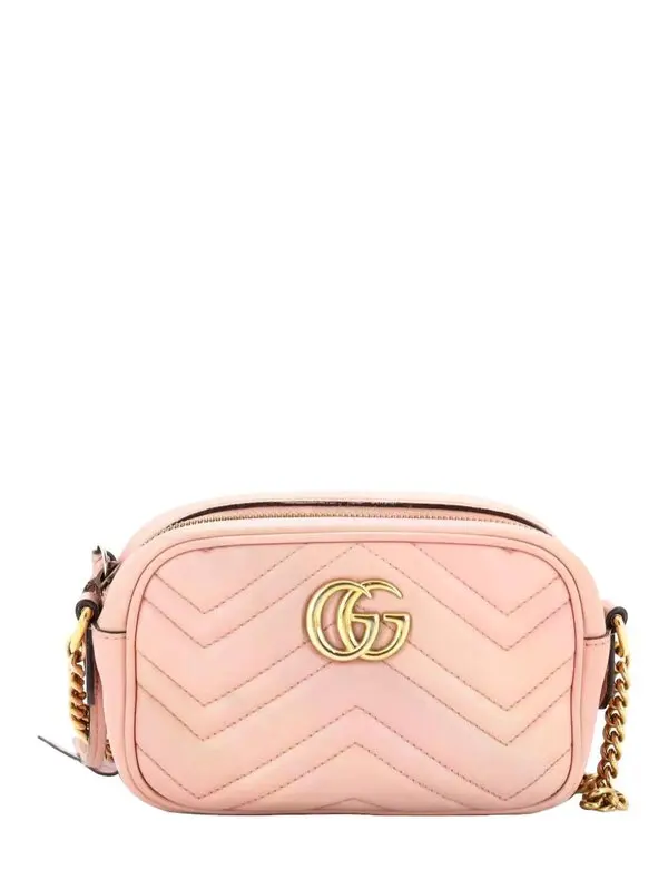Gucci Gg Marmont Matelasse Leather Mini Crossbody Bag - Pink