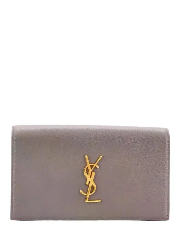 Saint Laurent Classic Monogram Long Clutch Bag - Grey
