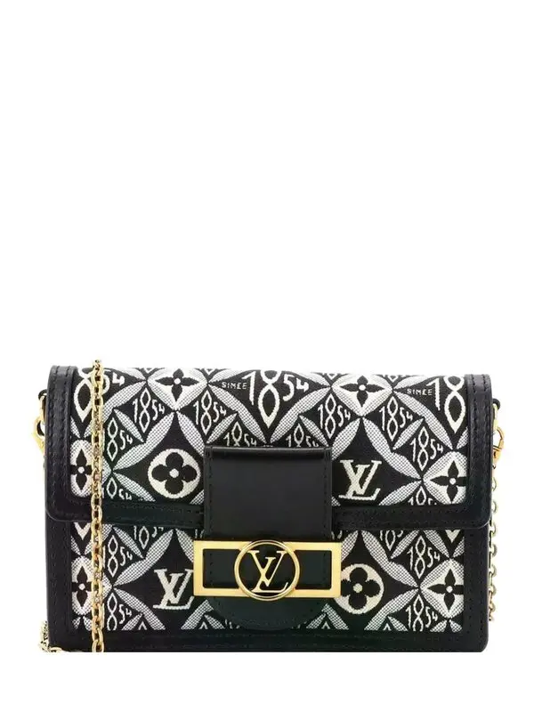 LOUIS VUITTON Dauphine Chain Wallet Limited Edition Since 1854 Monogram Jacquard - Black