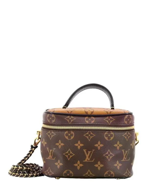 LOUIS VUITTON Vanity Handbag Reverse Monogram Canvas Pm Satchel - Brown