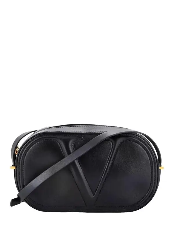 Valentino Garavani Vlogo Walk Leather Crossbody Bag - Black